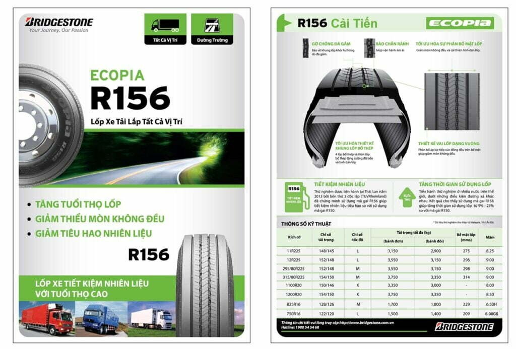Lốp Bridgestone 11.00R20 R156 giá tốt nhất thị trường